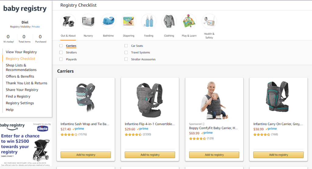 Amazon Baby Registry