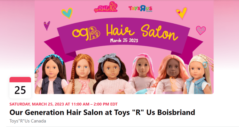 You are invited to Our Generation Hair Styling Event