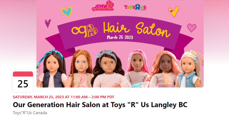 You are invited to Our Generation Hair Styling Event